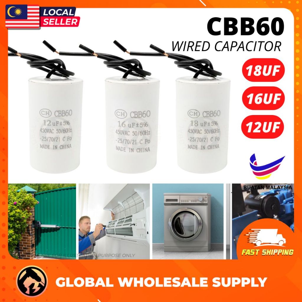 Premium Wired CBB60 12uf / 16uf / 18uf AC Sliding Gate Motor Air ...