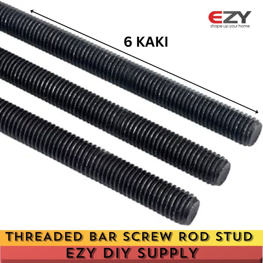 (1PCS) 6FEET MILD STEEL FULL THREADED BAR SCREW ROD STUD /FULL THREADED ...