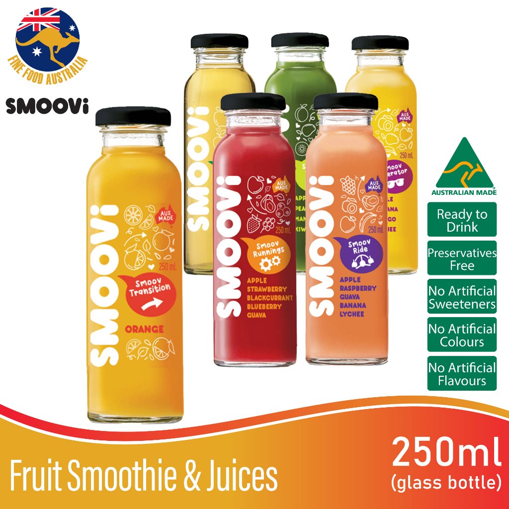 Australia's Smoovi Fruit Smoothie & Juices 250ml | Non-Concentrate | No ...