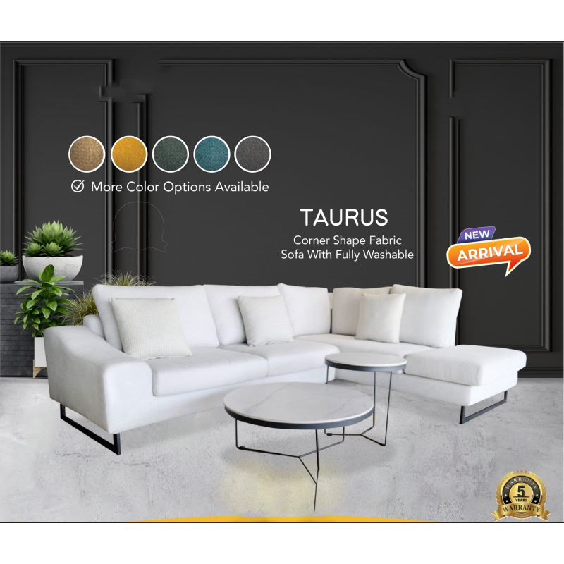 TAURUS Corner Shape fabric sofa with fully washable | Shopee Malaysia