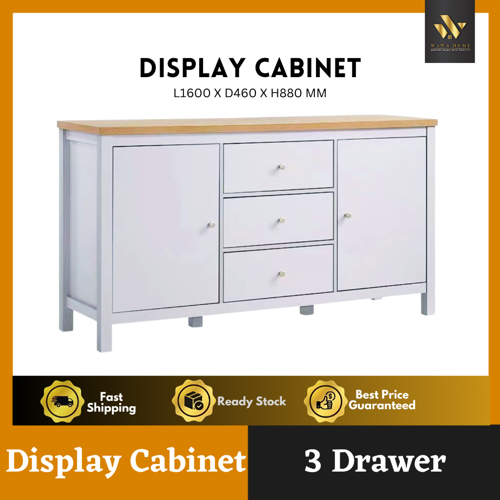 5Ft Display Cabinet with Drawer Storage Cabinet Sideboard Cabinet ...