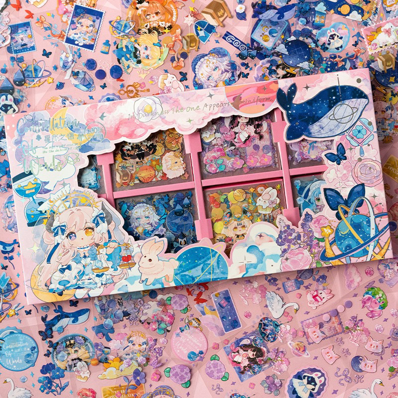 Sticker Cute 200 pcs Murah (SNT) Sticker Cute (YSM) Stiker Cute ...