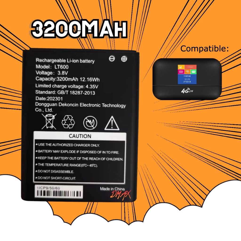 Rechargeable Li-Ion Battery D5 D6 MF680 L5775 MiFi Battery Standby ...