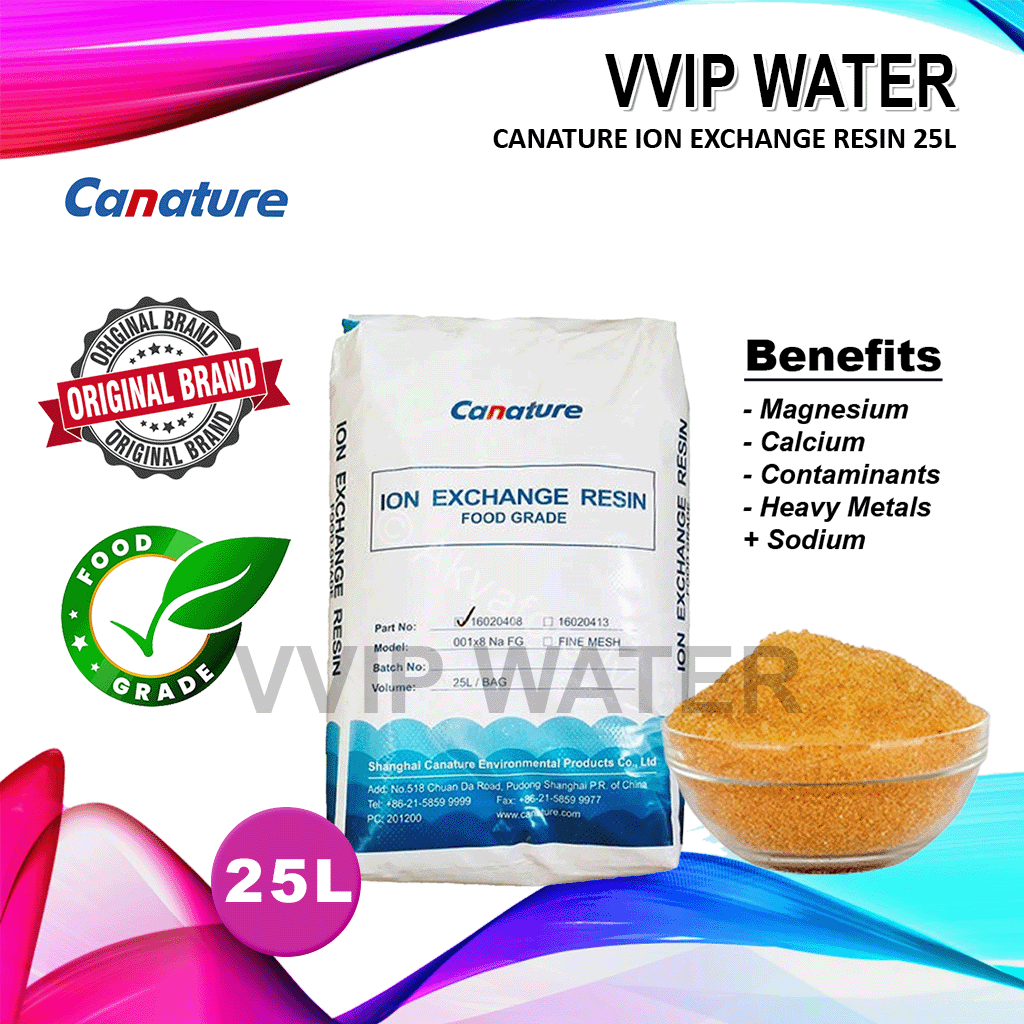 (25L) CANATURE FOOD GRADE ION EXCHANGE RESIN SOFTENER 001X8FG WATER ...