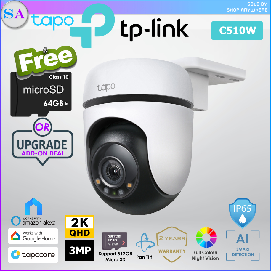 TP-Link Tapo C510W 2K CCTV Pan Tilt AI Outdoor Home WiFi Network Security Camera | Shopee Malaysia