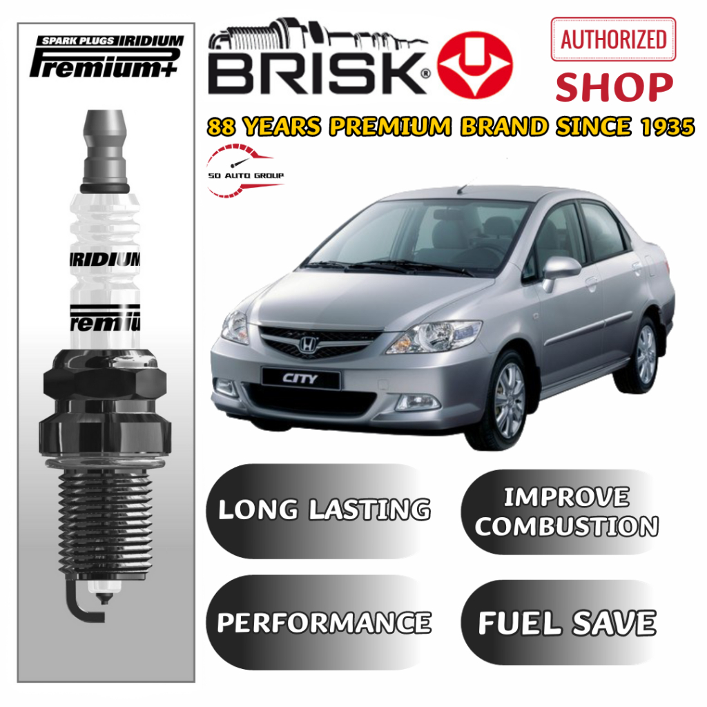 BRISK PREMIUM+ PLUS P2 DR15YIR-1 - HONDA CITY SEL IDSI SPARK PLUG(1set ...