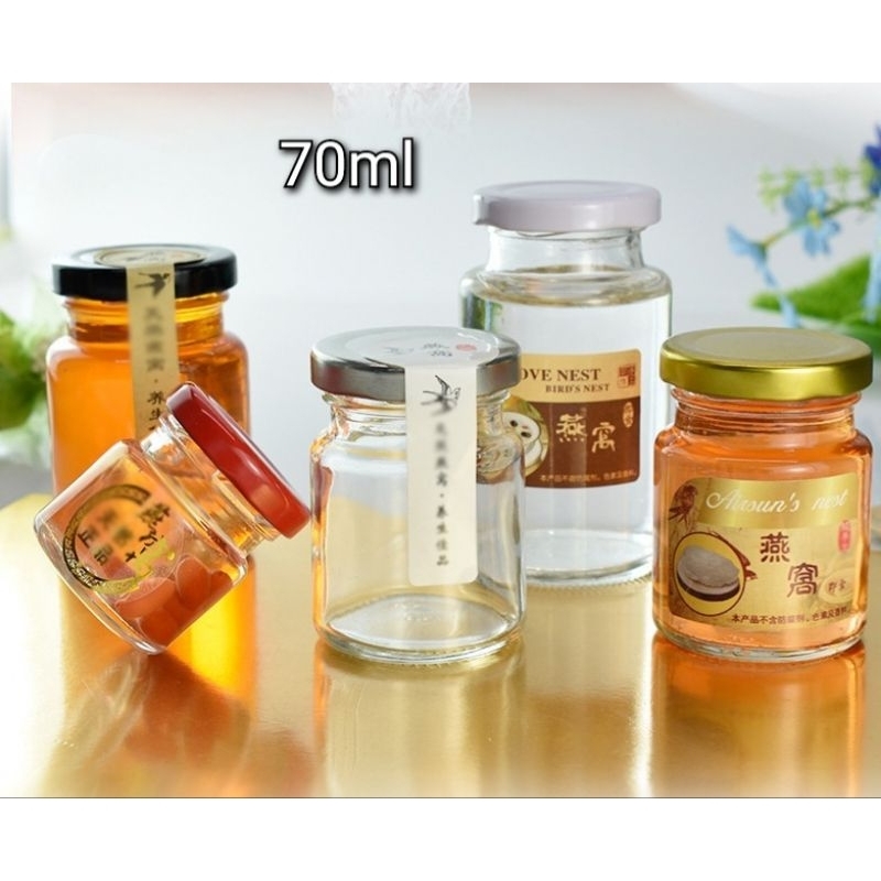 [120pcs] 70ml glass jar / botol kaca birdnest /food container/燕窝罐/鸡精罐 ...