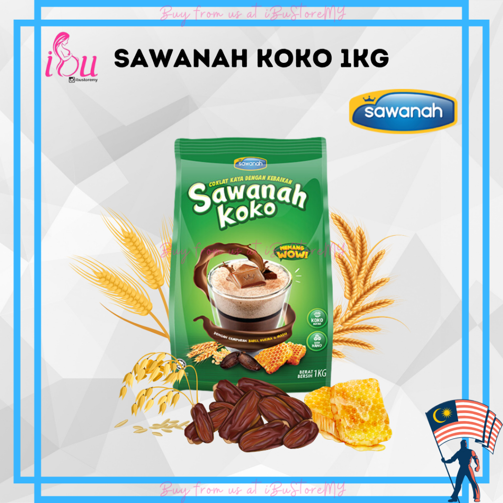 Sawanah Koko 1kg HQ Minuman Coklat Serbuk Original Wow Coco | Shopee ...