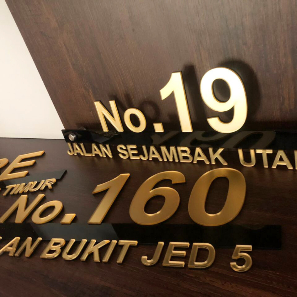 custome made number plate rumah aryclic morden senang pasang Custom ...