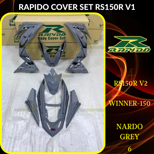 RAPIDO COVER SET RS150R/RS150 V2 WINNER 150 (6) NARDO GREY (STICKER ...
