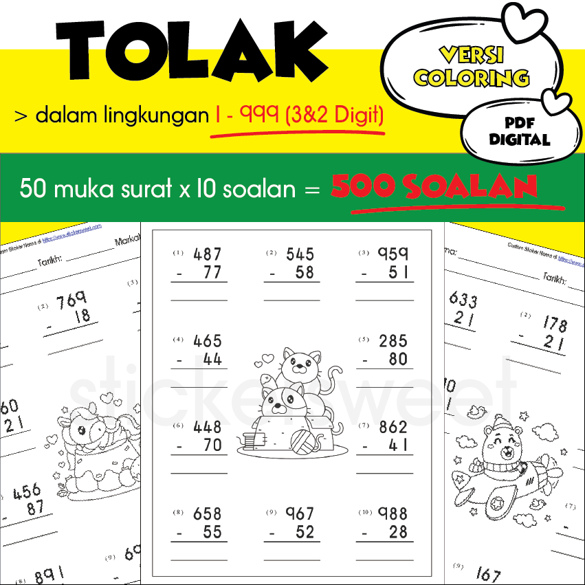[PDF Softcopy] Matematik Tahun 3 Buku Aktiviti Tahun 1 Tambah Tolak Tahun 2 Addition Subtraction ...
