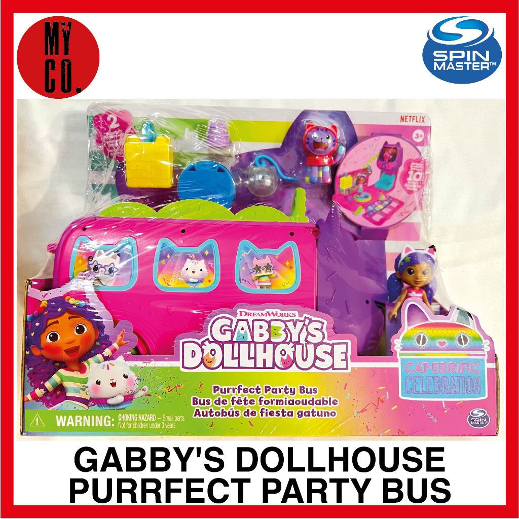 GABBY'S DOLLHOUSE PURRFECT PARTY BUS CAT-ERRIFIC CELEBRATION SPIN ...