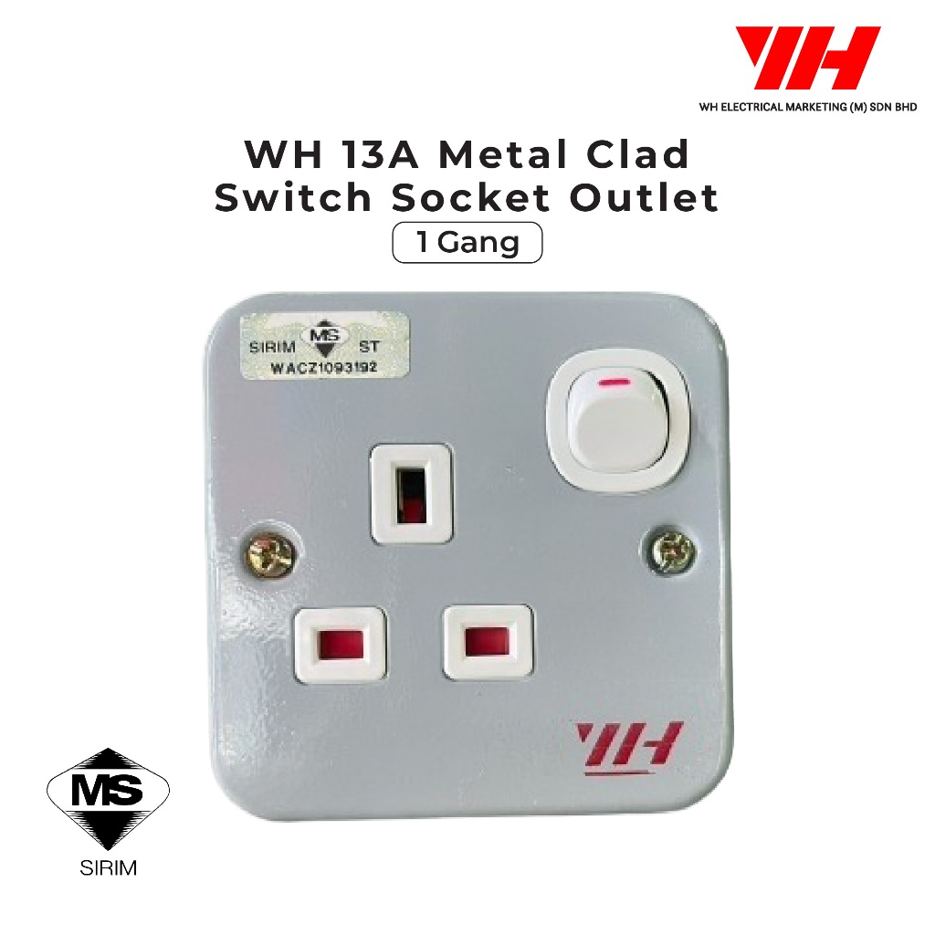 WH Metal Clad 13A / 13A 2 Gang Switch & Sockets | Shopee Malaysia