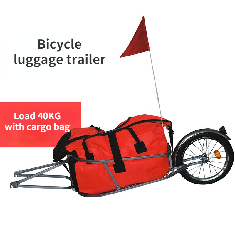 Outdoor Travel Bicycle Luggage Trailer Single Wheel Pull Back Riding ...