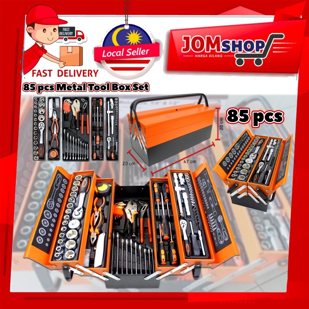 85pcs Tools Set Cantilever Metal Tool Box Set / 5 Tier 85pcs Socket Set ...