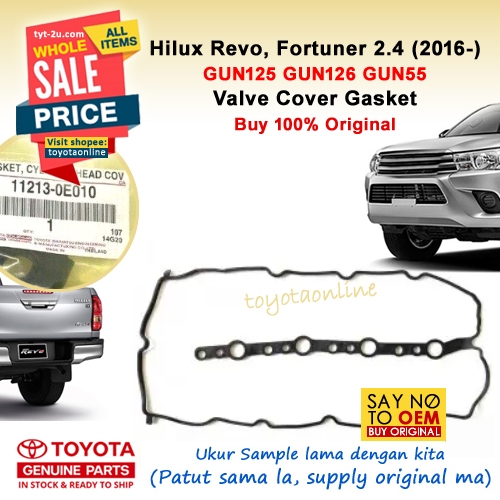 Hilux Fortune 2.4 (2016-) Valve Cover Gasket (Roker Gasket) 11213-0E010 ...