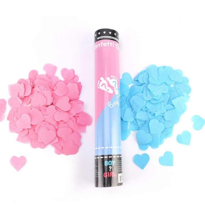 Party Gender Reveal Popper Confetti Cannon Pink Blue Tube Firework Baby ...