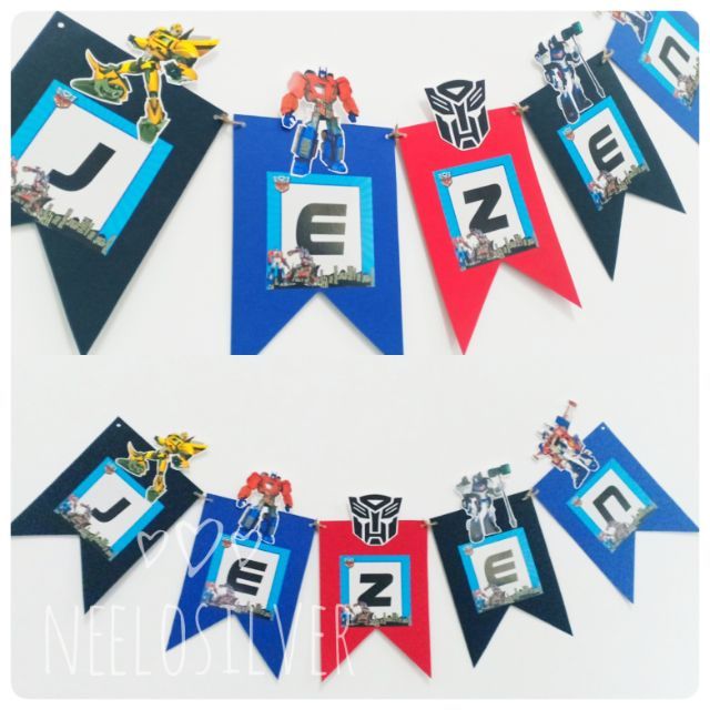 Transformer Theme Flag Banner for Birthday Party | Shopee Malaysia