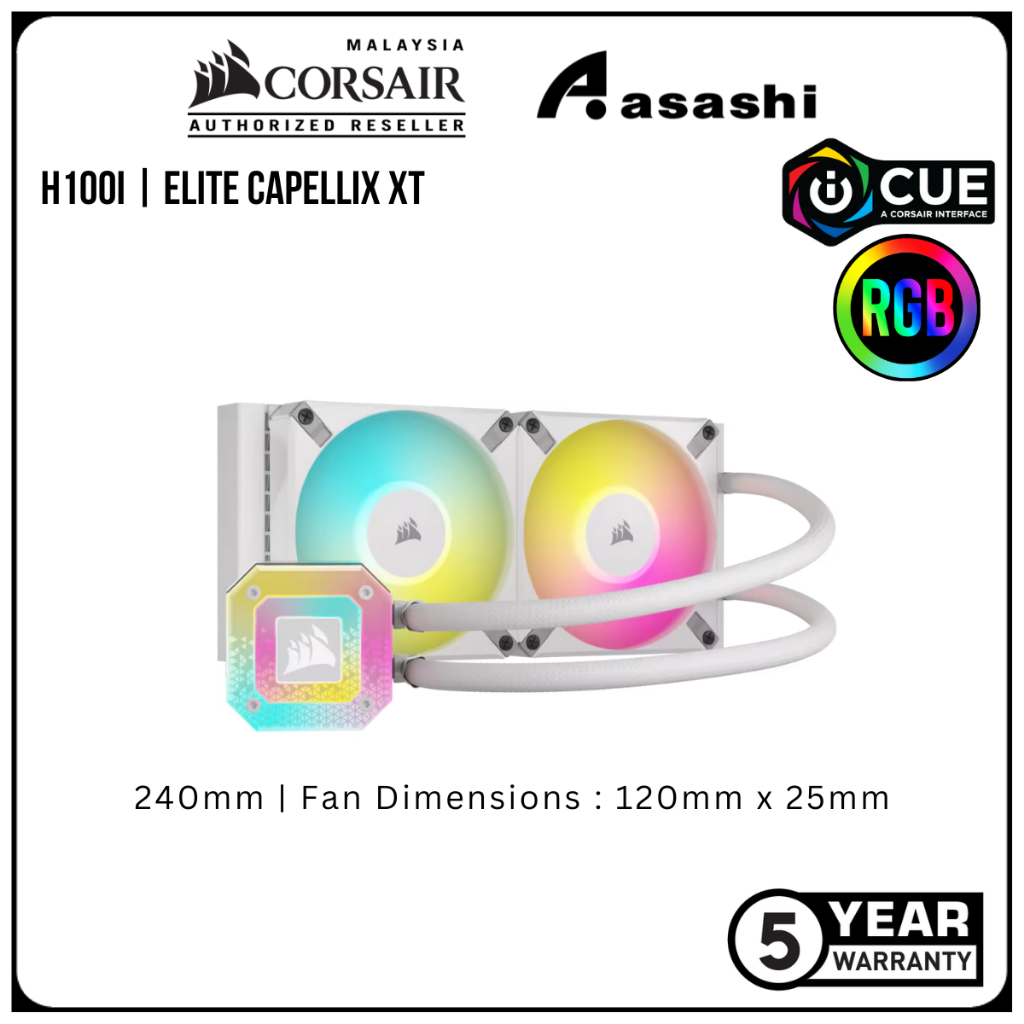 Corsair iCUE H100i H115i H150i ELITE CAPELLIX XT / XT AIO Liquid CPU ...