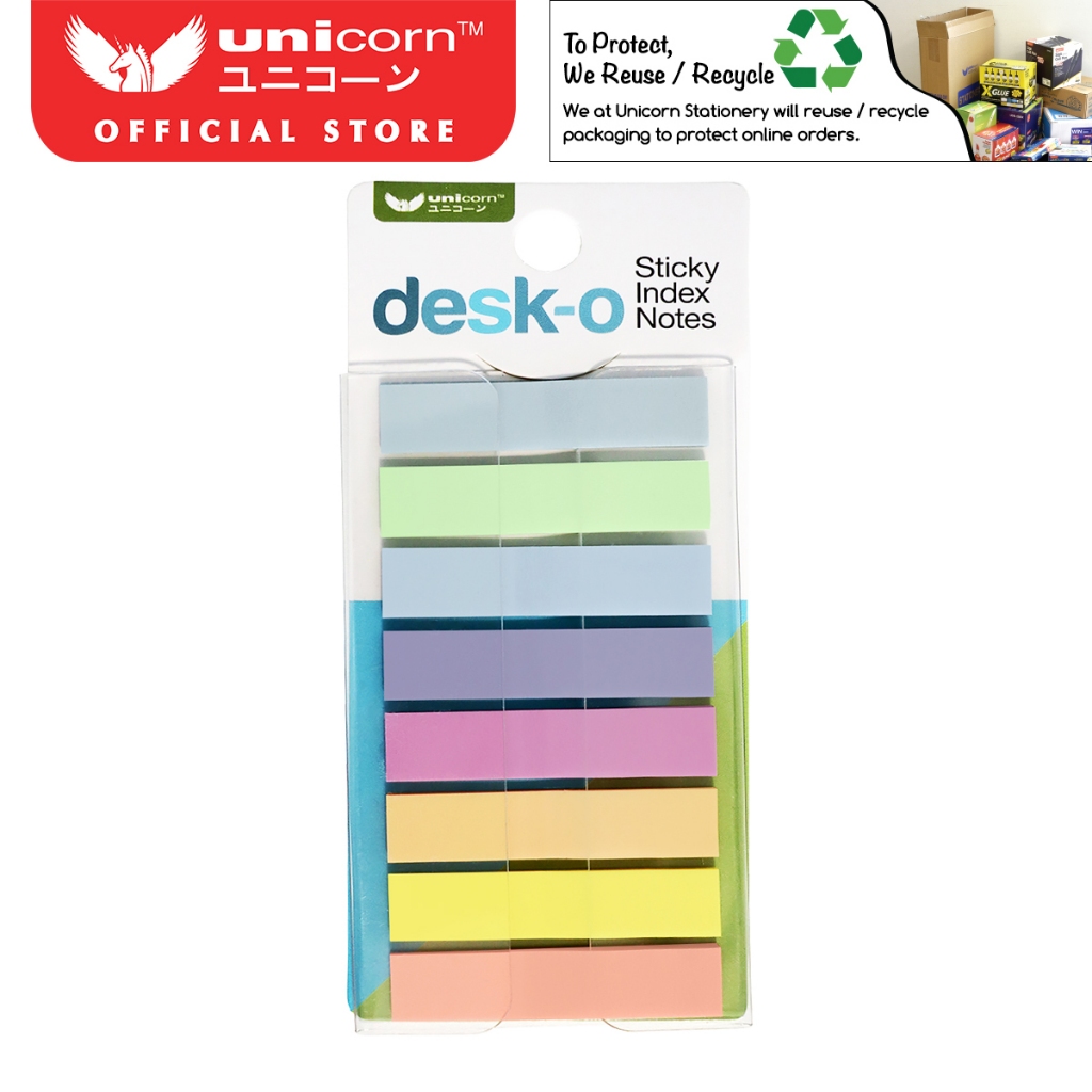 Unicorn Stationery Sticky Index Notes - Random Colour USN-4410 PX ...