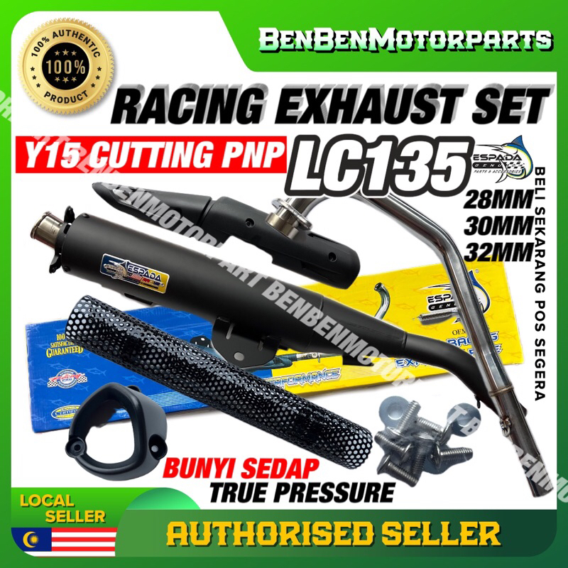 YAMAHA EXZOS PNP LC135 CUTTING Y15 RACING EXHAUST PIPE EJOS PIPE 28MM ...