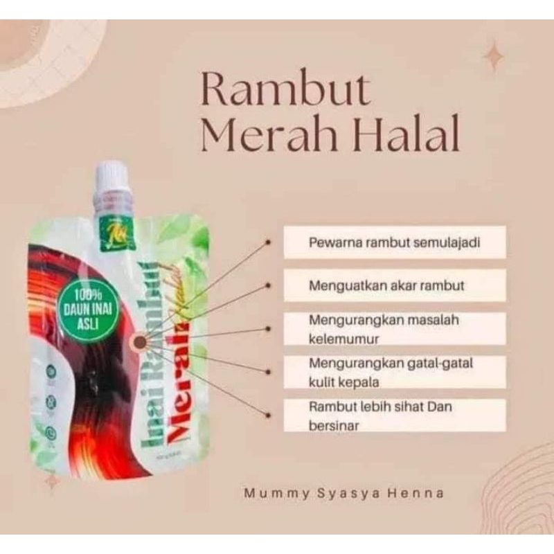 Inai Rambut Merah Halal | Shopee Malaysia