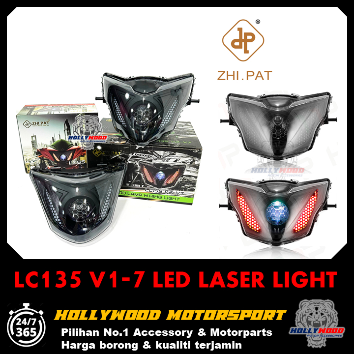 LC135 v1 LC135 NEW LAMPU DEPAN VENOM ZHI.PAT LED PROJECTOR LASER HEADLIGHT HEADLAMP PREMIUM ...