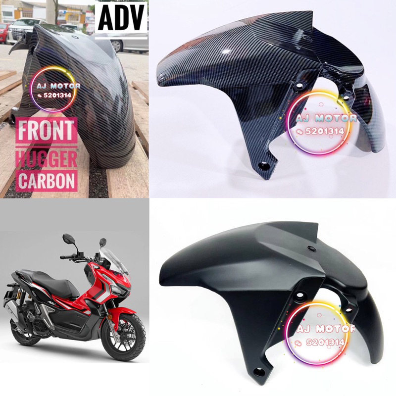 HONDA ADV150 ADV 150 FRONT FENDER CARBON MUDGUARD DEPAN TAYAR TYRE TIRE ...