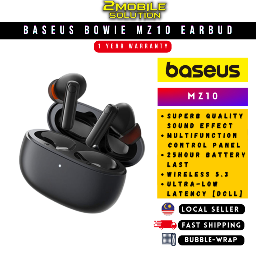 BASEUS BOWIE MZ10 True Wireless Earphones [ANC I ENC I Bluetooth 5.2 I ...