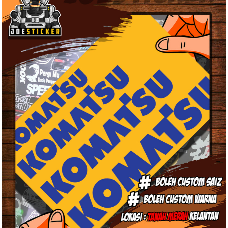 STICKER KOMATSU TANPA BACKGROUND BERSAIZ BESAR. ADA PELBAGAI PILIHAN ...