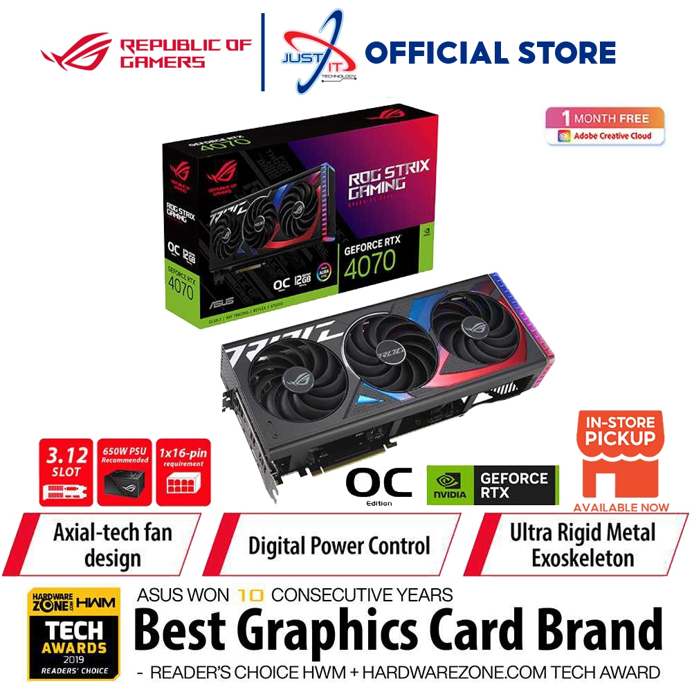 ASUS Rog Strix GeForce RTX4070 OC Graphics Card (12GB) ROG-STRIX-RTX4070-O12G-GAMING | Shopee ...
