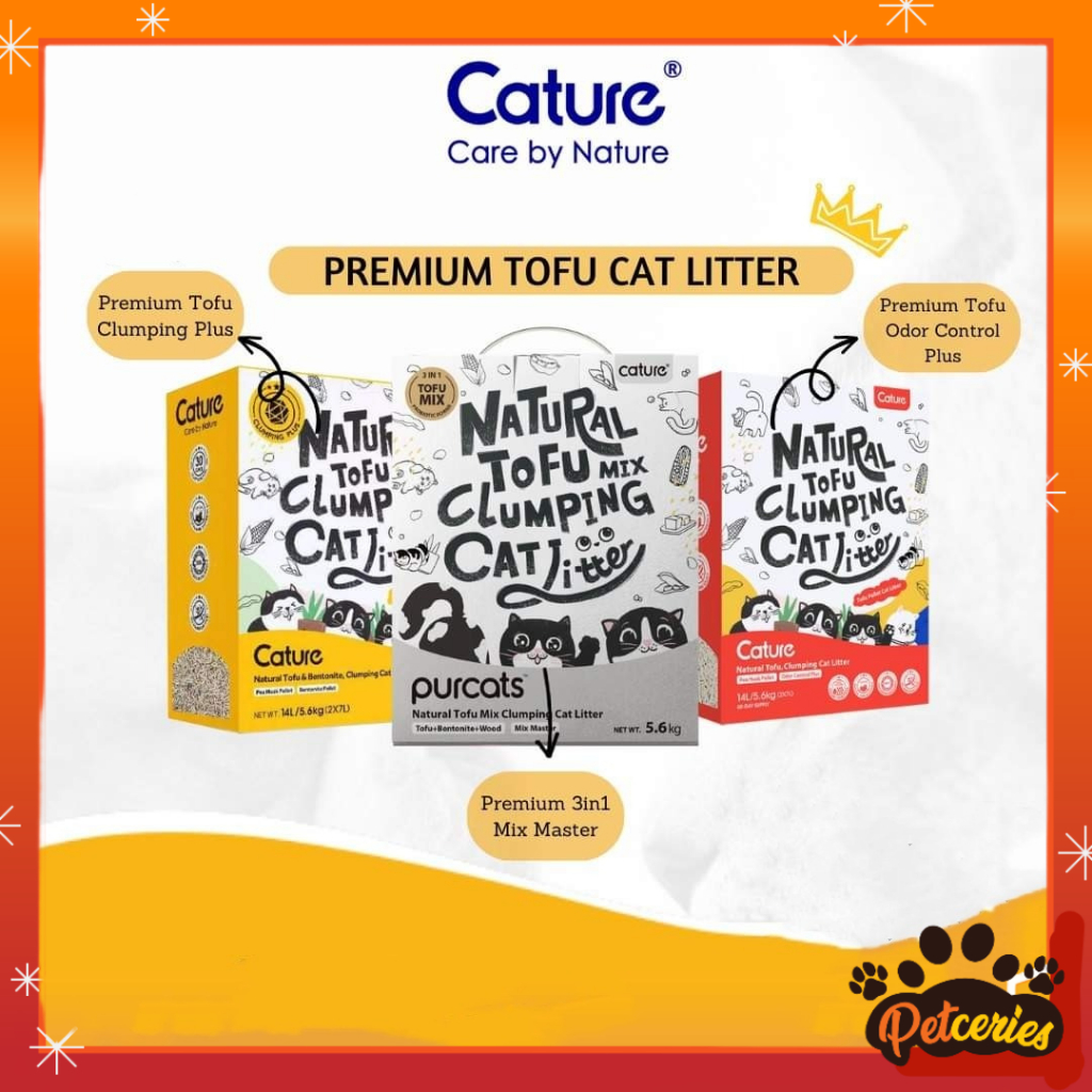 Cature Premium Tofu Cat Litter Odor Control Plus/Clumping Plus/Mix ...