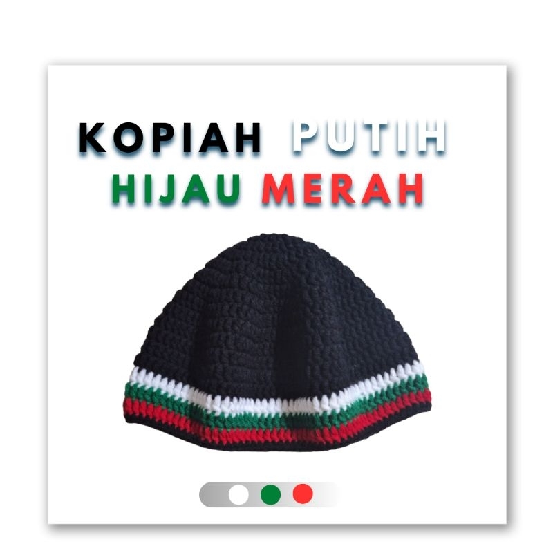 kopiah kait line putih hijau merah | Shopee Malaysia
