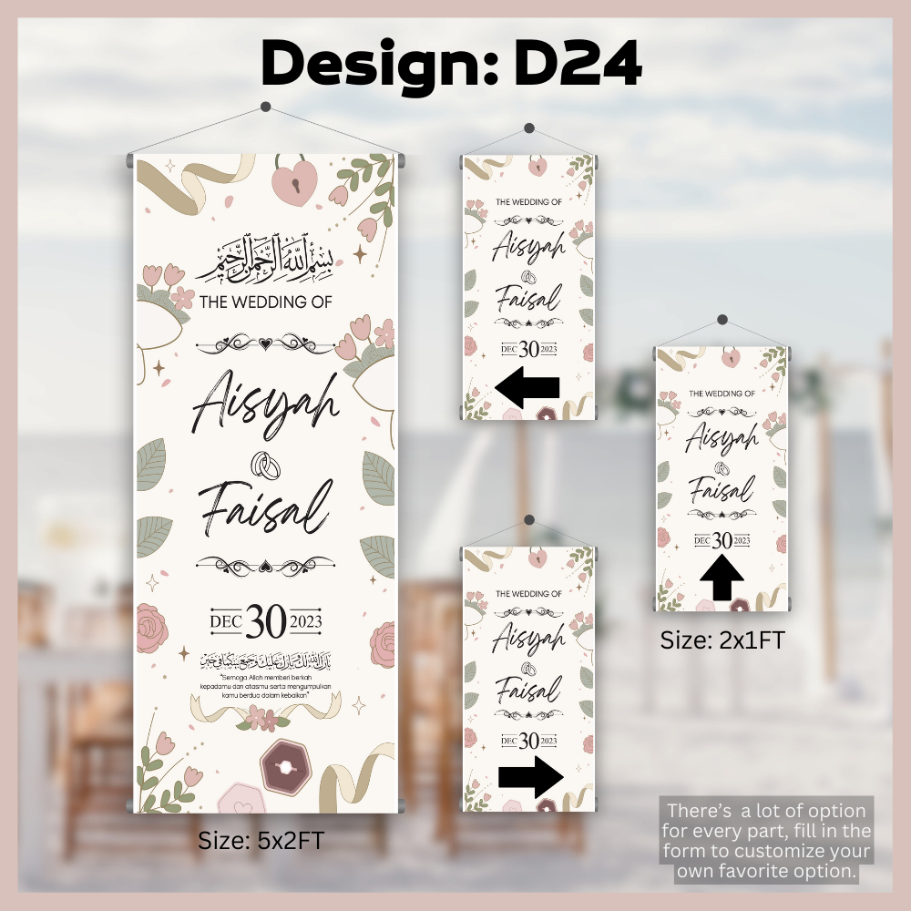 Bunting Kahwin 2x5 ft | Wedding Bunting/Bunting Majlis Perkahwinan ...