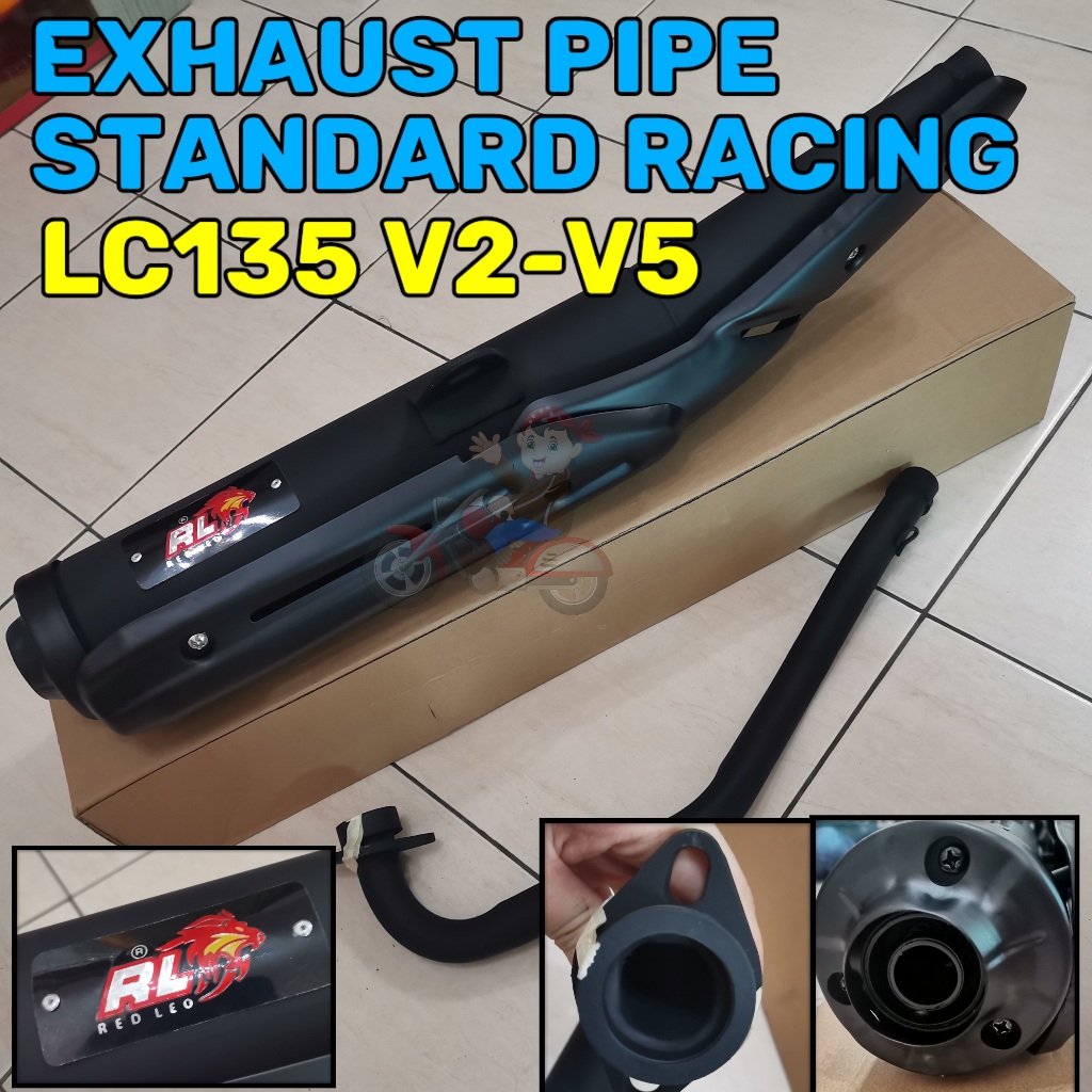 READY STOCK !!! RED LEO EXHAUST PIPE STANDARD RACING LC135 NEW V2 V3 V4 ...