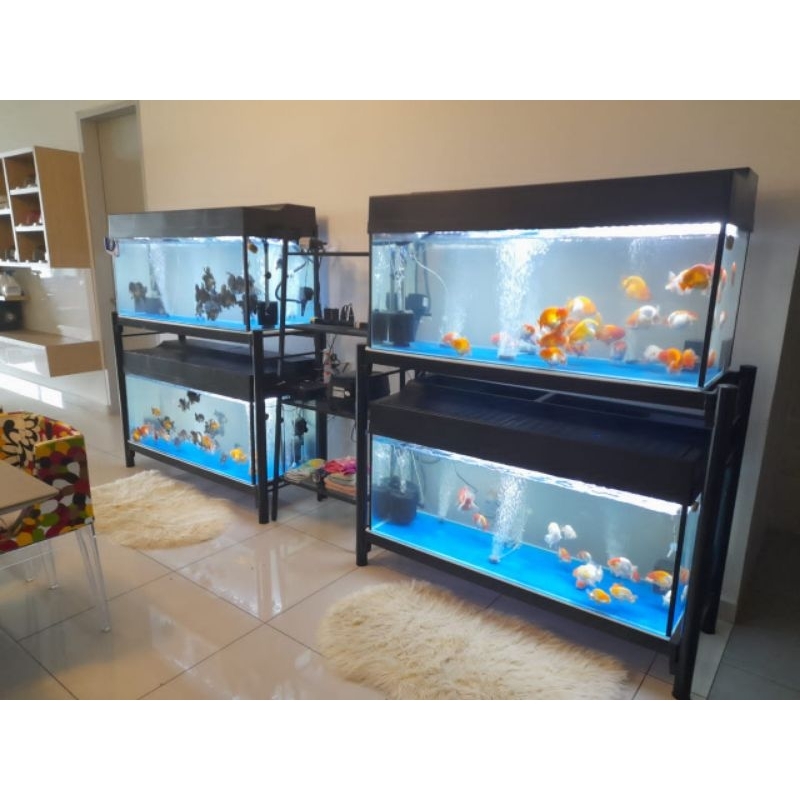 DOUBLE STAND AQUARIUM 4FT X 1.5FT | KAKI AKUARIUM 2 TINGKAT SAIZ 4 KAKI ...