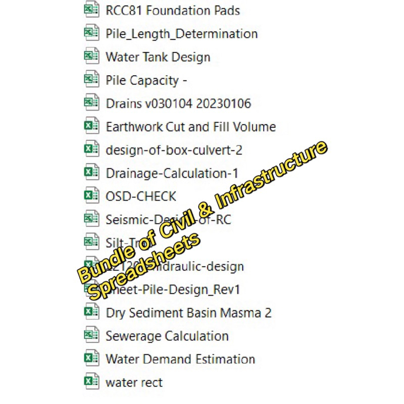 Bundle of Civil & Infrastructure Design Spreadsheet | Shopee Malaysia
