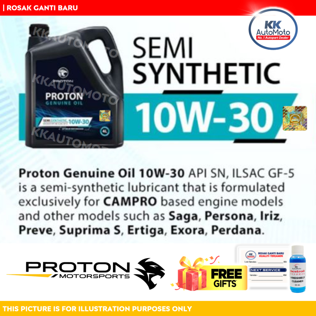 Original Semi Synthetic SP 10W30 10W-30 Proton Saga Persona VVT Iriz ...