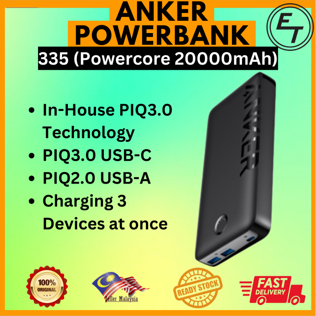🔥ANKER 335 20K Powerbank🔥【Powercore 20000mAh Powerbank】🎁Original🔥 ...