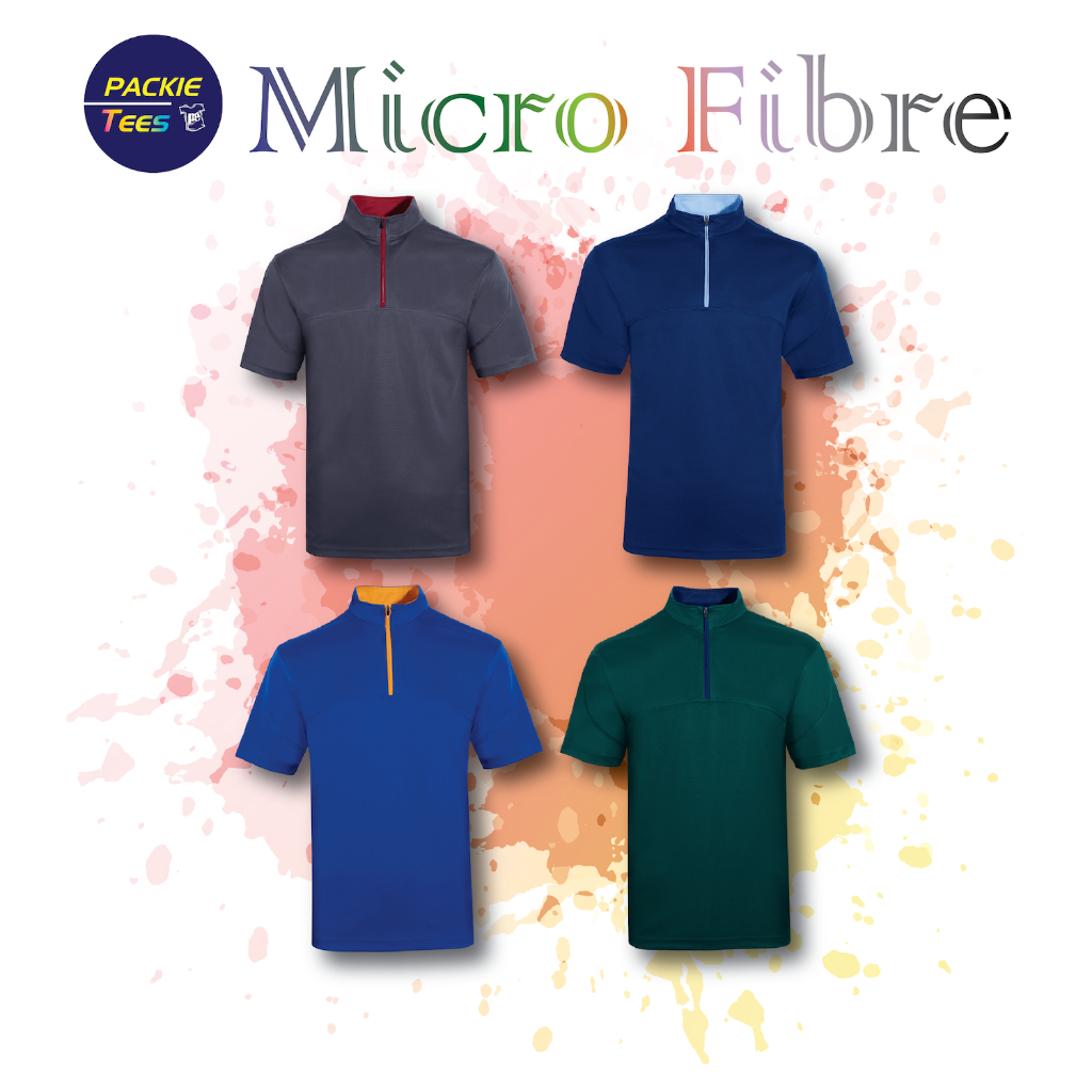 100% MICROFIBER QD18 COMBO B DRI FIT QUICK DRY JERSEY COLLAR WITH ZIP ...