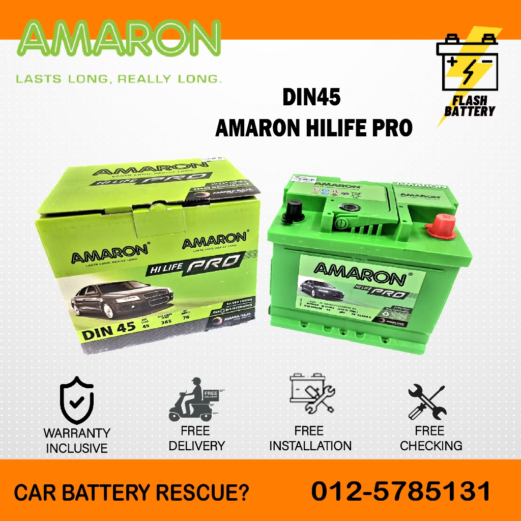 [ Installation Provided ] DIN45L | DIN45 | LN1 ] Amaron Hi-Life Pro | Car Battery Bateri Kereta ...