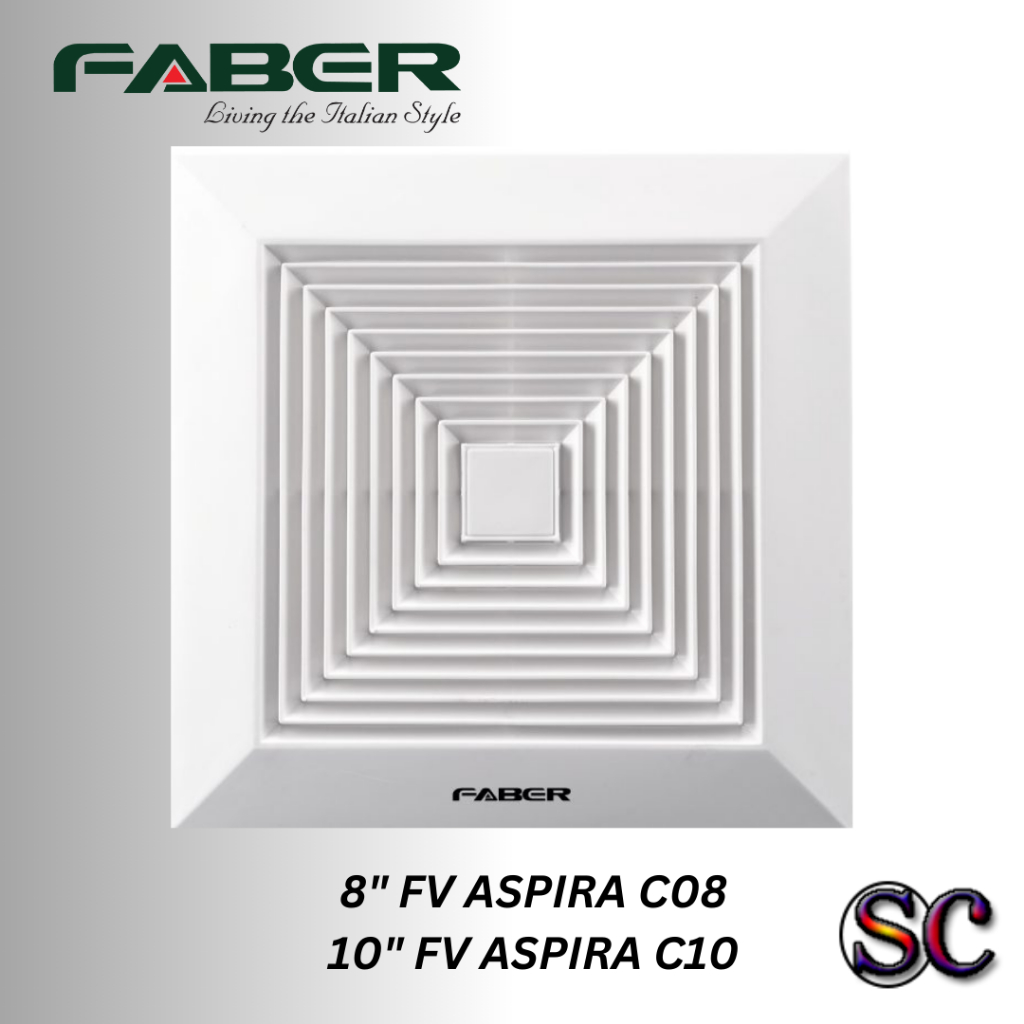 FABER CEILING VENTILATING FAN 8" FV ASPIRA C08/10" FV ASPIRA C10 ...