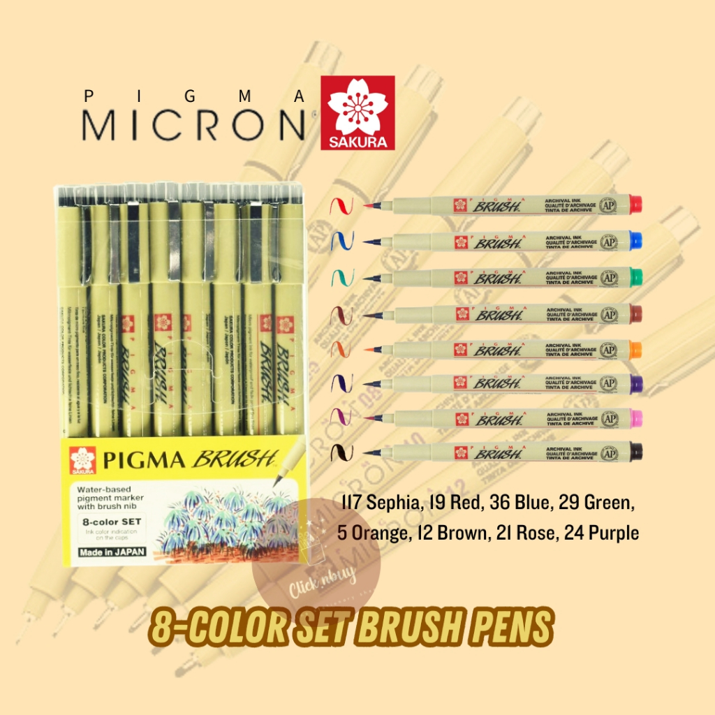 SAKURA Pigma Micron Technical Drawing Pen Set (Black & Color) | Shopee Malaysia