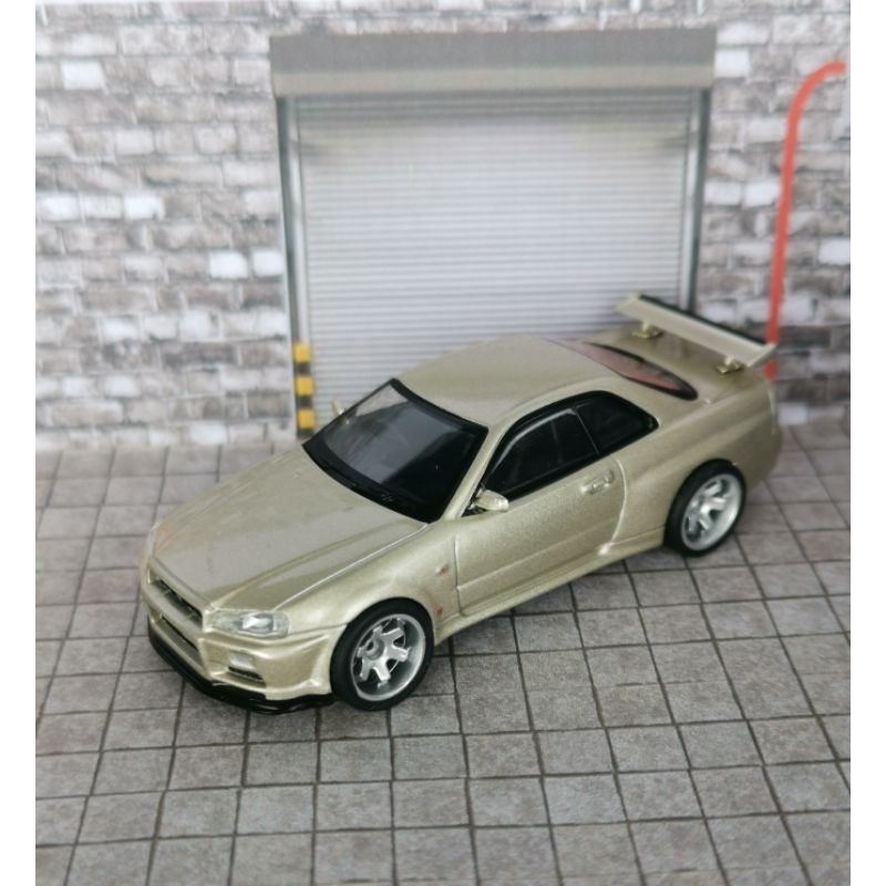 Mini GT Nissan Skyline GT-R R34 (M-Spec Silica Breath) Silver Rim ...