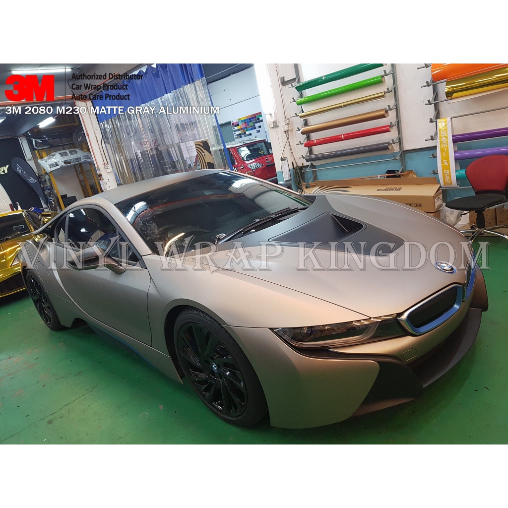 3M Wrap Film 2080 M230 MATTE GRAY ALUMINIUM Premium High Gloss Stickers ...