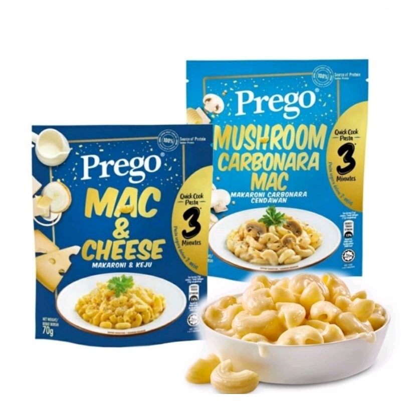 Prego Quick Cook Pasta 3 Minutes Mushroom Carbonara Mac 70g / Mac ...