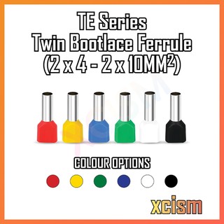 TE Series Insulated Twin Dual Wire Bootlace Ferrule Cord End Sleeve ...