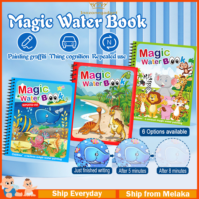 Magic Water Drawing Colouring Book 10 Pages Doddle for Kids and ...