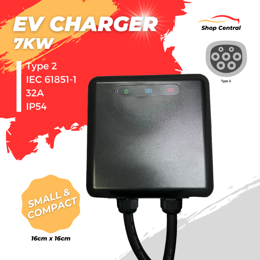 EV Charger 32A 1 Phase 7KW EVSE Wallbox EV Charging Station with Type 2 ...