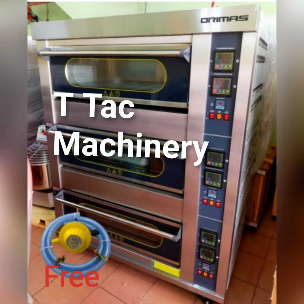 ORIMAS GAS OVEN 3 DECK 6 TRAYS GR-6M INDUSTRIAL STAINLESS STEEL GAS ...